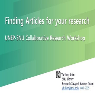 20191219 finding articles for your research | PPT