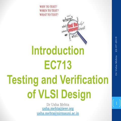 2019 1 Testing And Verification Of Vlsi Designintroduction Ppt 4873