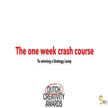 APG x Dutch Creativity Awards - Strategy Lamp | PPT