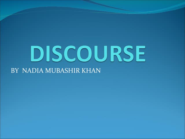 20196306 Introduction To Discourse Analysis Ppt