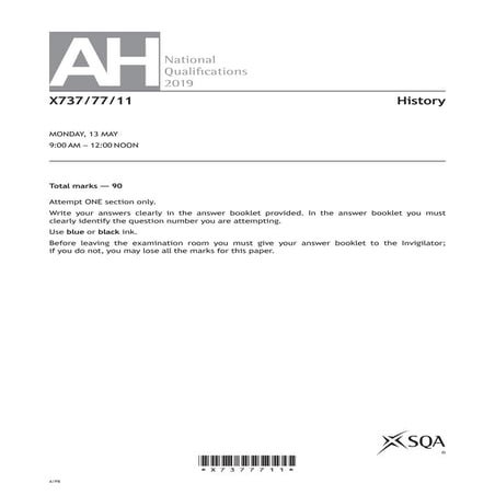 2019 Advanced Higher History exam | PDF