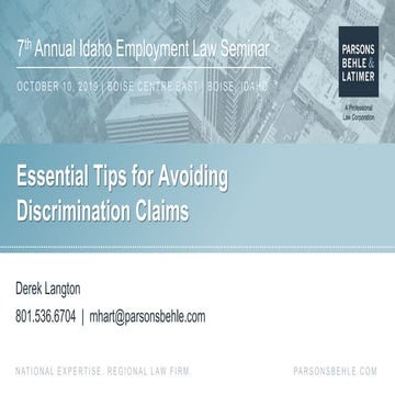 Essential Tips for Avoiding Discrimination Claims | PPT