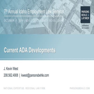 Current ADA Developments | PPT