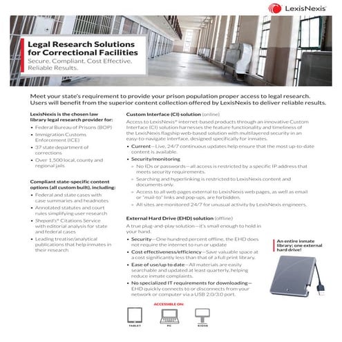 Legal Research Solutions for Correctional Facilities | PDF