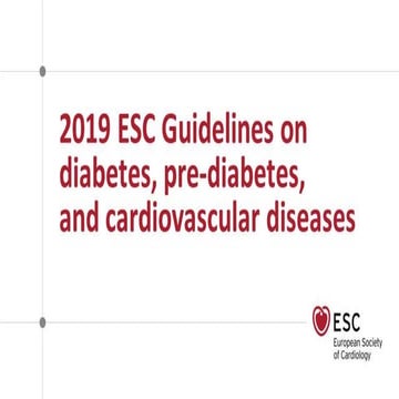 2019 ESC Guidelines on Diabetes and Cardiovascular Disease | PPTX