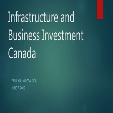 2019 Election| infrastructure and Capital Spending - Canada | PPTX