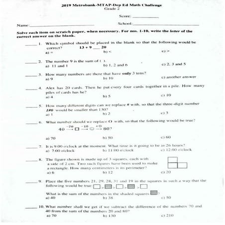 2019 Grade 2 Math Challenge Elimination Questions.pdf