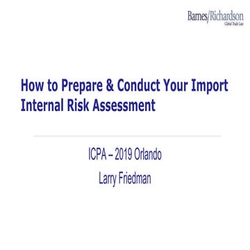 Importer Compliance Risk Assessment | PPTX