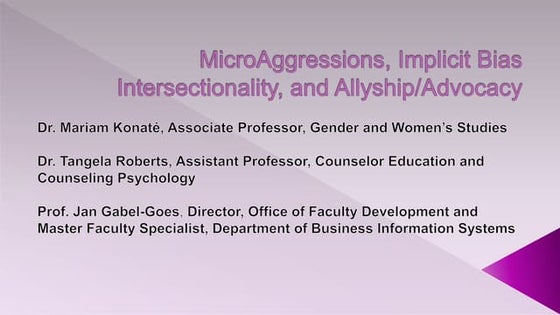 Microaggressions in the Workplace (by Angela Connor) | PPT