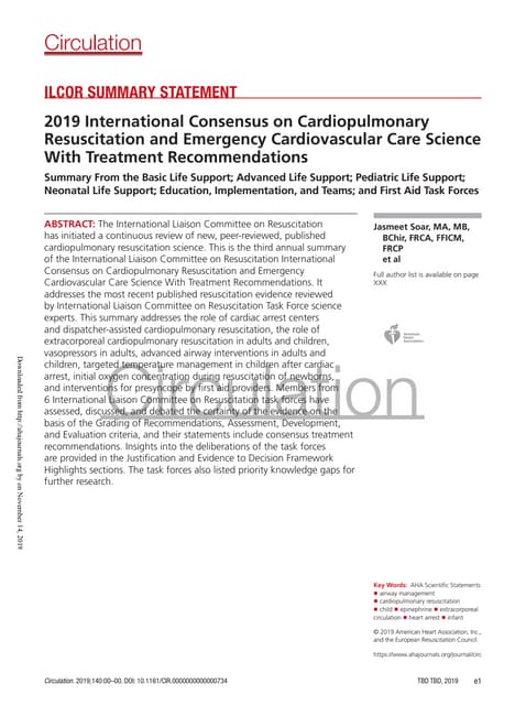 AHA ACLS BLS CPR Guideline 2020 | PDF | First Aid | Injuries