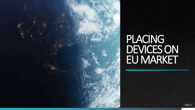 Medical Devices Regulation (MDR) 2017/745 - Part I Purpose, Scope ...