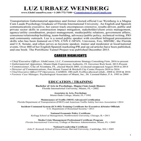 LUZ WEINBERG FULL CV | PDF | Construction Industry | Industries