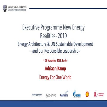 Executive Energy Workshop: New Energy Realities and our Responsible ...