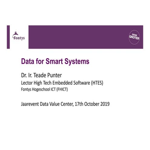 2019 punter data voor slimme systemen dvc 17okt-pdf | PPT