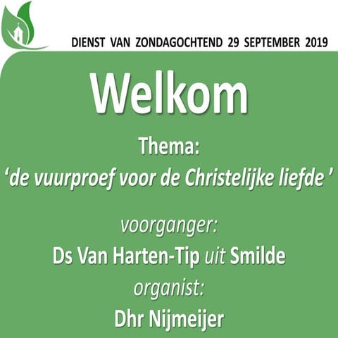 2019 Sep 29 09:30 - Ds Harten-Tip - de vuurproef voor de Chr.liefde | PPTX