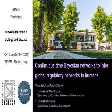 Continuous Time Bayesian Networks To Infer Global Regulatory Networks In Humans Ppt 4610