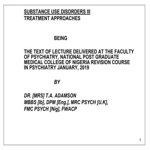 2019 Substance Use Disorders Treatment.ppt