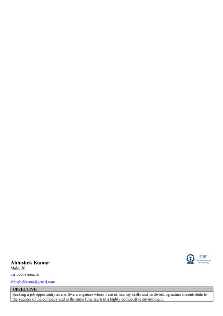 Abhishek Kr Rao resume | PDF Abhishek Kr Rao resume | PDF