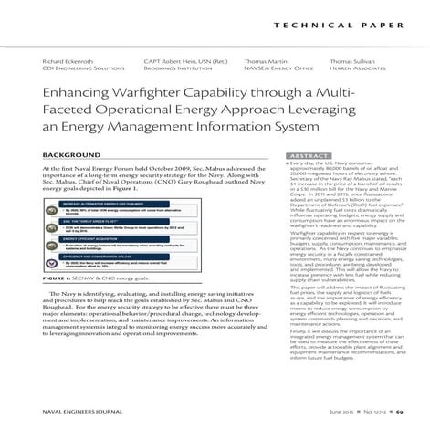 Enhancing Warfighter Capability Through a Multi-Faceted Operational ...