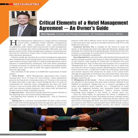 2. Article - Critical Elements of a Hotel Management Agreement - Apr ...