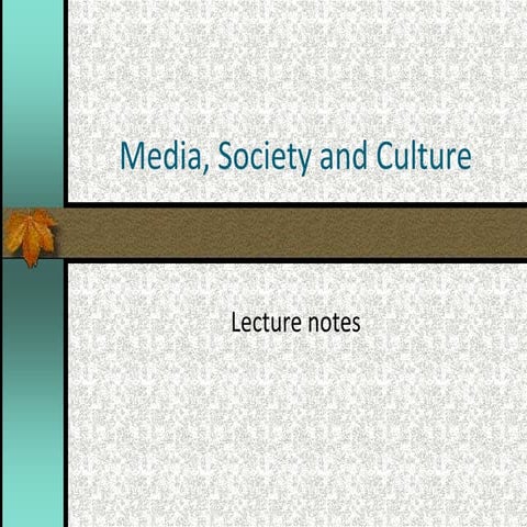 201 Unit media culture and technologies | PPT