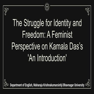 The Struggle for Identity and Freedom: A Feminist Perspective on Kamala ...
