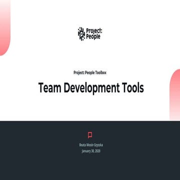 2020 01-30 - Project: People Toolbox #8 - Team Development Tools | PPT