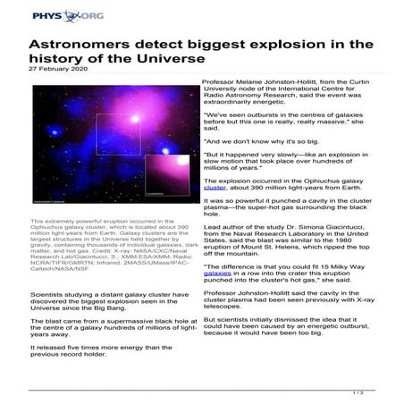 Biggest Explosion in Space Ever! | PDF