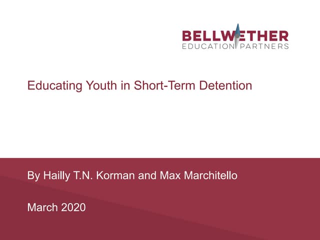 Educating Youth in Short-Term Detention | PPT Educating Youth in Short-Term Detention | PPT