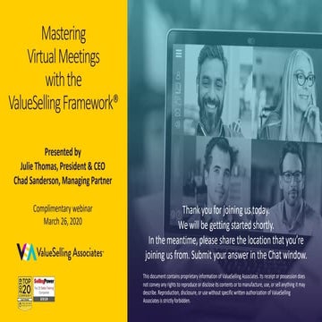 Mastering Virtual Meetings with the ValueSelling Framework | PPT