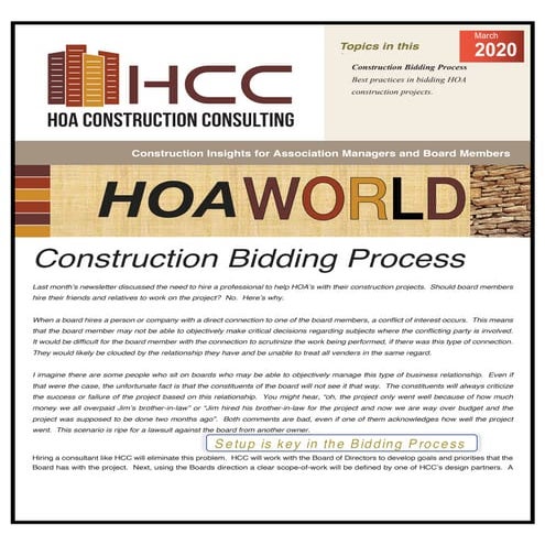 HOA Construction Bidding Process | PDF