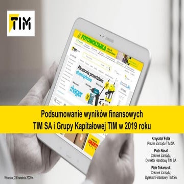 TIM SA - podsumowanie roku 2019 | PDF | Business Accounting & Finance ...