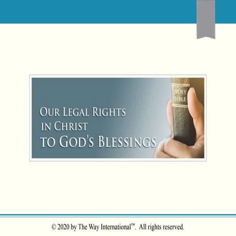 Our Legal Rights in Christ to God’s Blessings | PPTX | Christianity ...