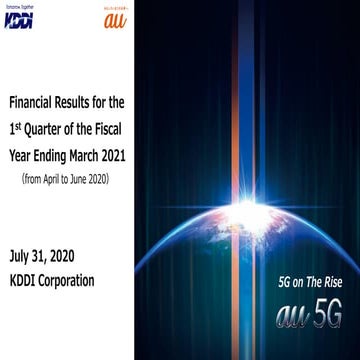 Financial Results for the First Quarter of the Fiscal Year Ending March 2021 | PPT