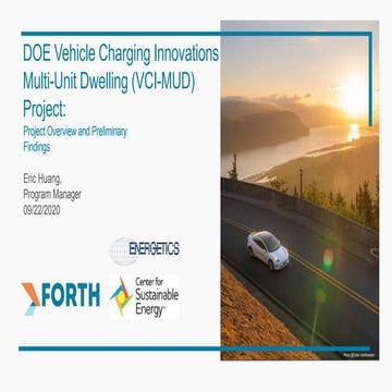 DOE Vehicle Charging Innovations VCI-MUD Project by Eric Huang | PPT
