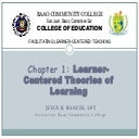 FLCT - Chapter 1 - Learner-Centered Theories of Learning | PPTX