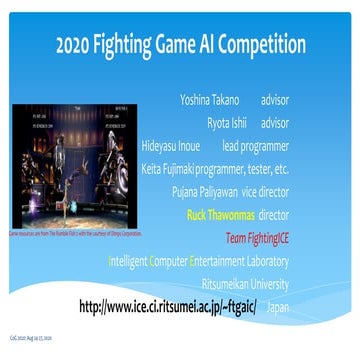 2020 Fighting Game AI Competition | PPTX