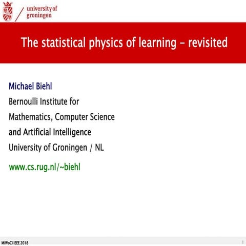 The statistical physics of learning - revisited | PPT