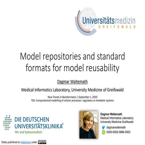Model Repositories And Standard Formats For Model Reusability Ppt