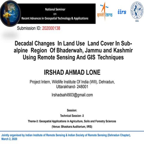 land Use Land Cover and vegetation dynamics_presentation | PPTX