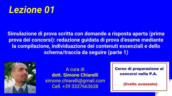 Lezione n. 13 - Esercitazione alla prova orale: analisi di esempi di prove di concorsi per l ...