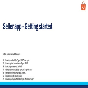 Seller app - Getting started | PPT