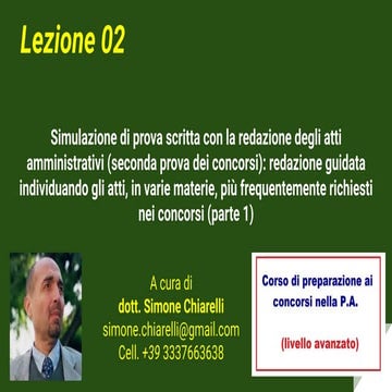 Lezione n. 02 (2 ore) - Simulazione di prova scritta con la redazione ...