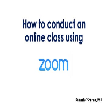 Conducting an Online Class using ZOOM | PDF