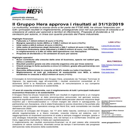 Comunicato stampa FY19 | PDF