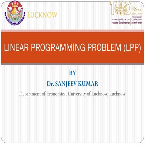 Linear programming | PPT