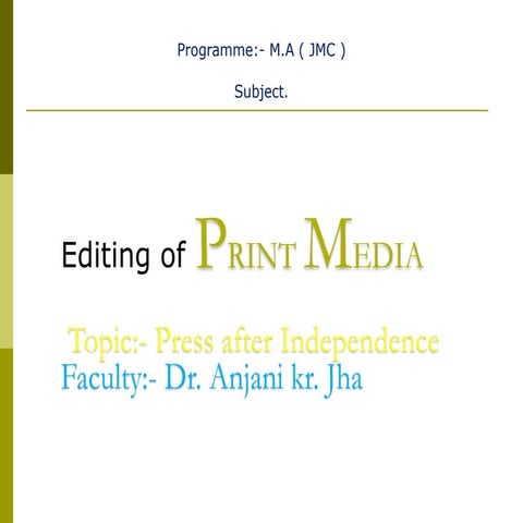 Press After Independence | PDF