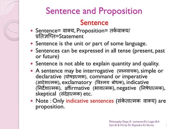 proposition, types and difference between proposition and sentence ...
