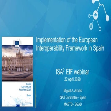 Implementation of the European Interoperability Framework in Spain | PDF