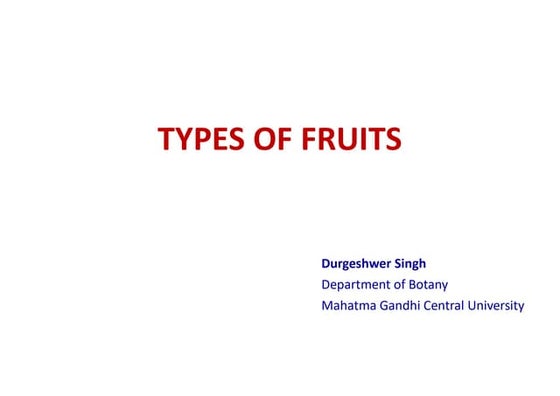 Fruits: Parts and Classification | PPTX